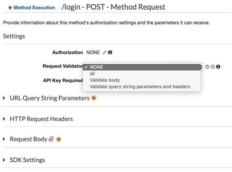 swagger set request validator of api gateway by serverless stack