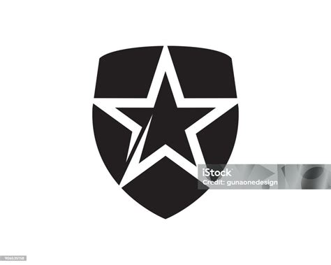 Star Shield Simbol Template Desain Vektor Lambang Konsep Desain Simbol