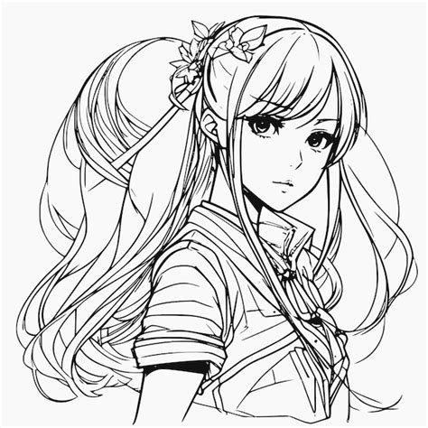 Sketch Line Art Hand Drawing Of A Woman Illustration Outline Premium
