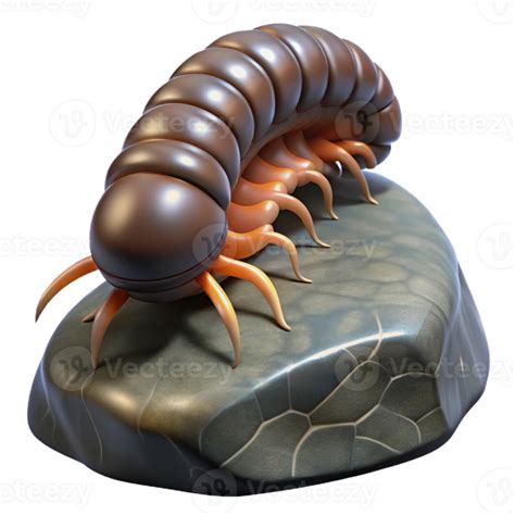 Vibrant Traditional A Centipede Crawling On A Rock Dark Shad Detailed