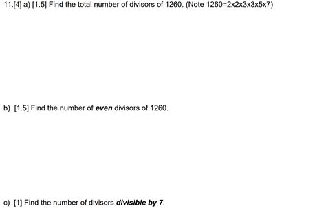 Solved A Find The Total Number Of Divisors Of Chegg Com
