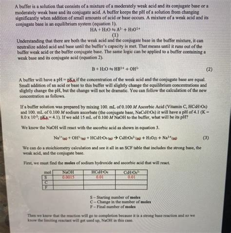 Part Acetic Acid Acetate Ion Buffer Prepare Chegg