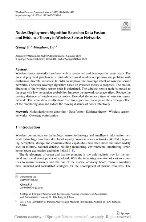 Nodes Deployment Algorithm Based On Data Fusion And Evidence Theory In