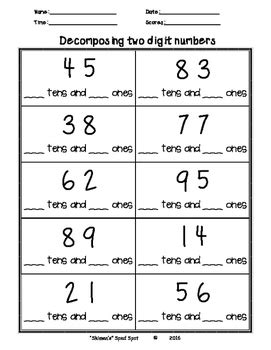 Decomposing 2 Digit Numbers By Skimen S SpEd Spot TpT