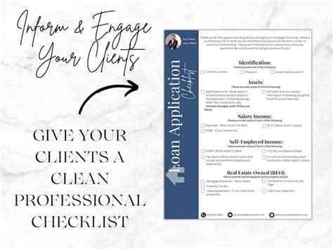 Loan Application Checklist Loan Officer Checklist Loan Processor
