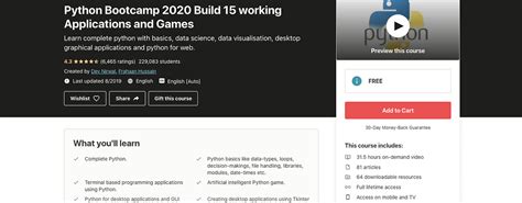 Free Python Bootcamp 2020 Build 15 Working Applications And Games