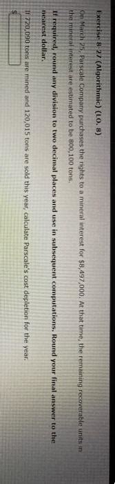 Solved Exercise Algorithmic LO On March Chegg Com