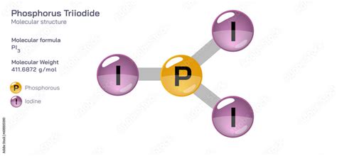Phosphorus Triiodide Molecular Structure Formula Periodic Table Structural Molecular Formula