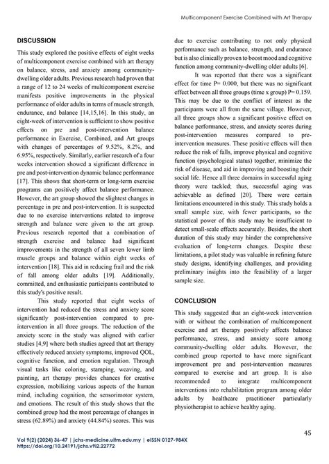 the effectiveness of multicomponent exercise combined with art therapy