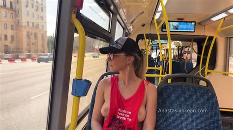 Emerald Ocean Anastasia Ocean Topless In Public Bus Anastasia Blonde