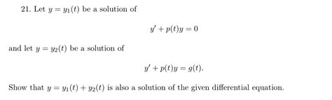 Solved Let Y Y T Be A Solution Ofy P T Y And Let Chegg Com