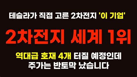 주식 테슬라가 직접 고른 2차전지 이 기업 역대급 호재 4개 터질 예정인데 주가는 반토막 났습니다 2차전지관련주 에코