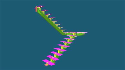 Modern Stairs Single Stringer Switchback Sta 3d Model By Jd Stairs Jkwebster14 [d493aa0