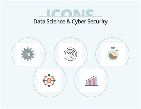 Data Science And Cyber Security Flat Icon Pack 5 Icon Design Time Scince Atoumated