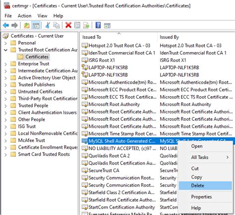 Getting An Error Whe Trying To Install The Certificate · Issue 1 · Mysqlmysql Shell Plugins