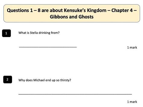 Sats Style Reading Practice Year 6 Kensukes Kingdom Teaching Resources