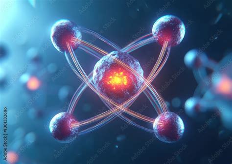 artistic digital representation of subatomic particle with glowing