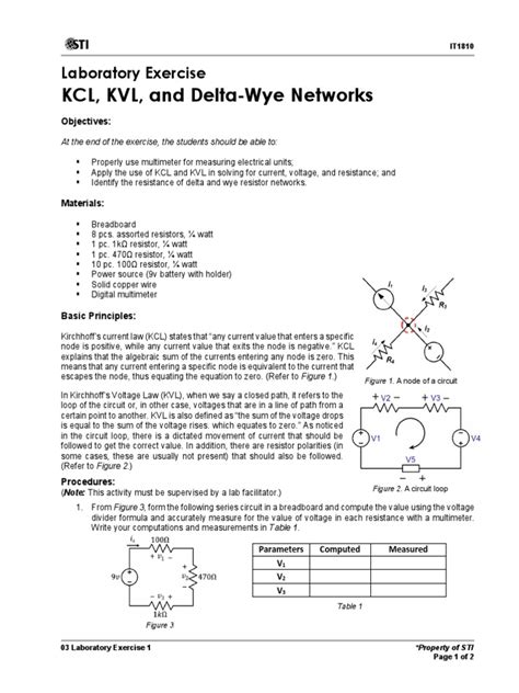 03 Laboratory Exercise 1 Pdf Resistor Electrical Network