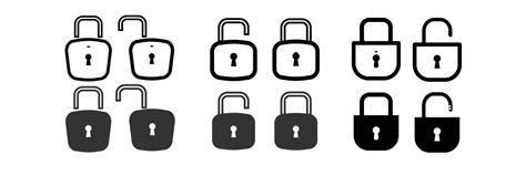 Lock Icon Set Simple Design Vector Art At Vecteezy