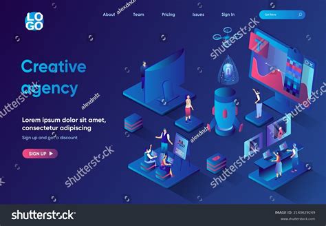 Creative Agency Concept 3d Isometric Web Stock Vector Royalty Free 2140629249 Shutterstock