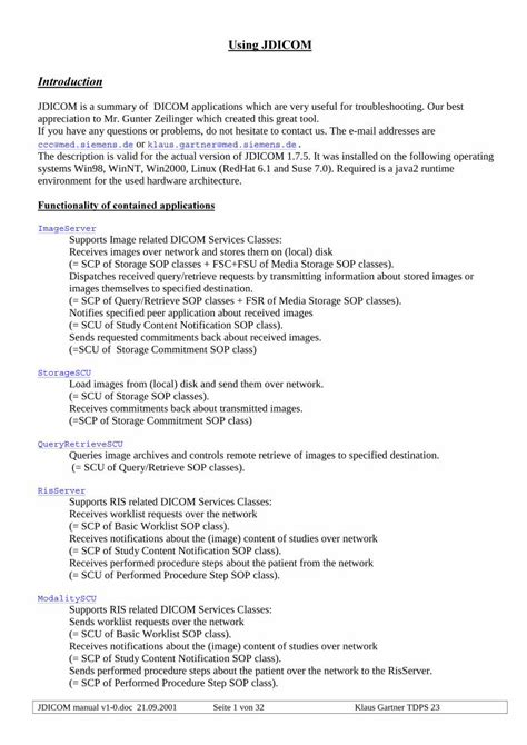 pdf jdicom is a summary of dicom applications which are very