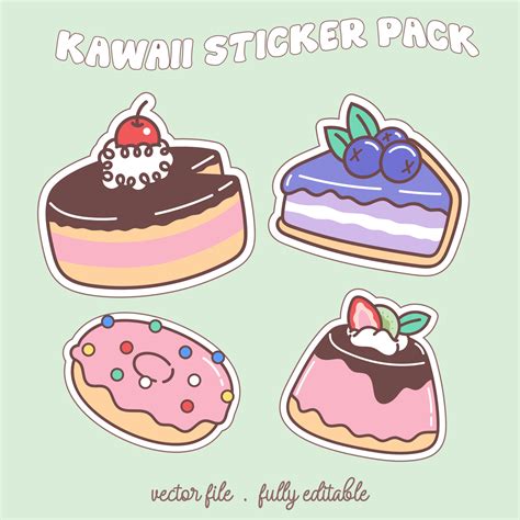 Bright And Colorful Kawaii Food Japan Style Sticker Set Stickers In