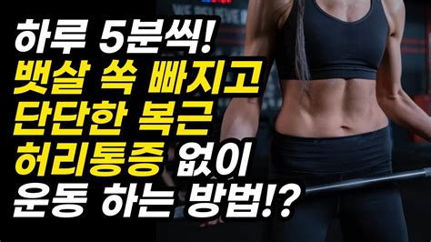허리 통증 없이 뱃살 빼는 효과적인 복근 운동 나잇살 똥배 빼기 코어 복근 만들기 40대 50대 60대 초보자 중년