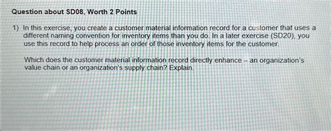 Solved Question About Sd08 ﻿worth 2 ﻿pointsin This
