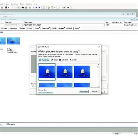 user is able to select which captured images to save to the case record download scientific