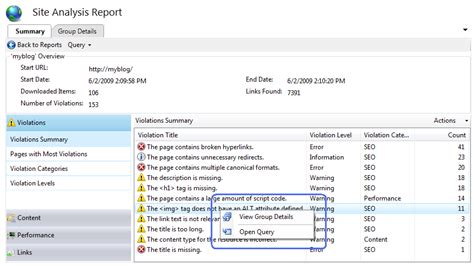 informazioni sui report di analisi del sito microsoft learn