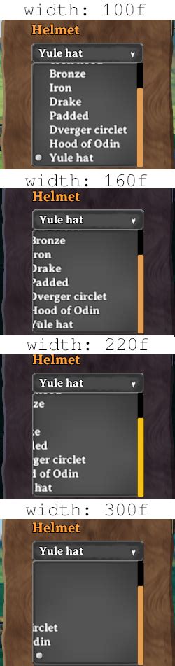 Bug Dropdown Width Only Affects Inner Contents · Issue 320 · Valheim