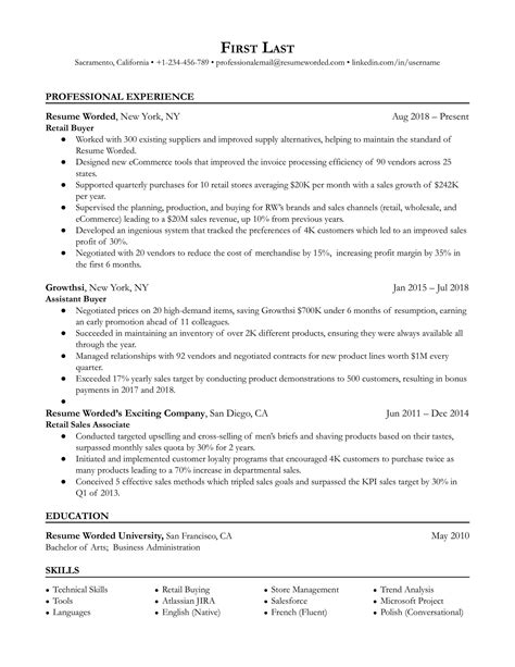 Retail Resume Objective Examples 4 Proven Examples Updated For 2025