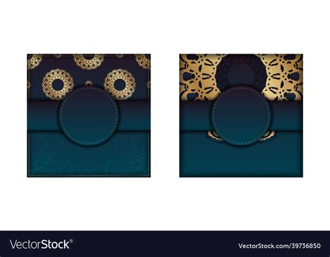 Green Gradient Brochure Template With Luxury Gold Vector Image