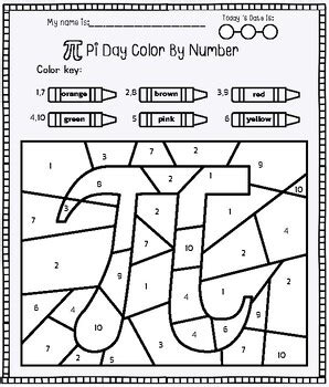 Pi Day Color By Number Coloring Activity Pi Day Activities By TEACHER AOF