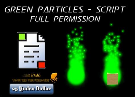 Second Life Marketplace Green Particles Script Full Permission