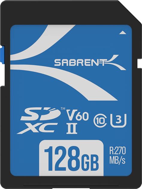 Sabrent Sd Card 128gb V60 Uhs Ii Card Sdxc Memory Card Class 10 U3