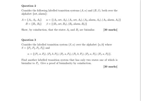 Question 2 Consider The Following Labelled Transition