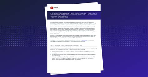 Redis Enterprise Vs Pinecone Redis