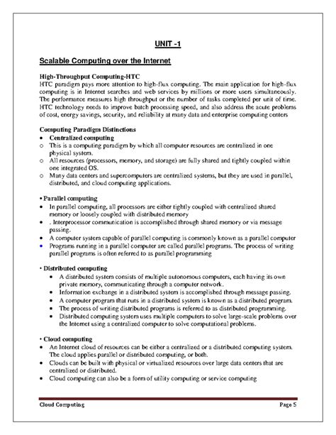 Scalable Computing Over The Internet Unit Scalable Computing Over
