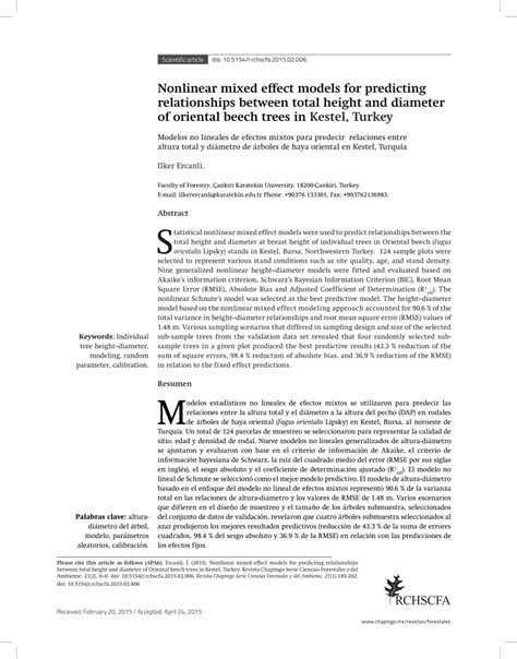 Pdf Nonlinear Mixed Effect Models For Predicting Relationships