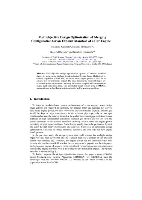 Pdf Nakahashi Multiobjective Design Optimization Of Merging