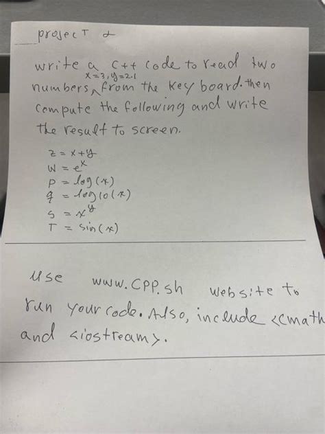 Solved Project A Write A C Code To Read Two X3 Y21