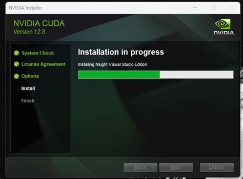 CUDA Toolkit Installation Stuck At Installing Nsight Visual Studio