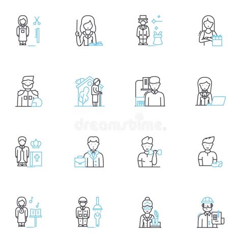 Time Management Linear Icons Set Efficiency Prioritization