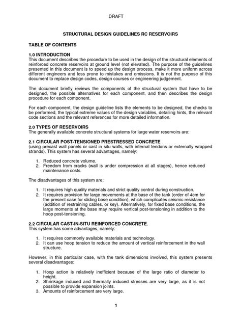 Structural Design Guidelines Rc Reservoirs Download Free Pdf