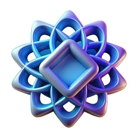 Abstract 3d Geometric Design Interlocking Shapes And Gradient Colors 56410380 Png