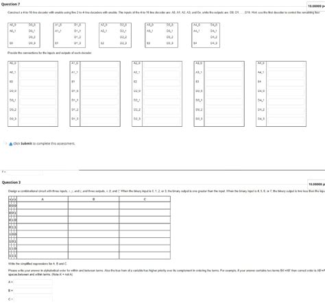 Solved Question 7 Construct A 4 To 16 Line Decoder With Enable Using
