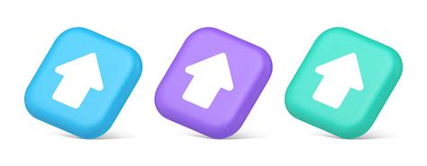 Arrow Up Button Directional Pointer Cyberspace Cursor 3d Realistic Isometric Icon Stock