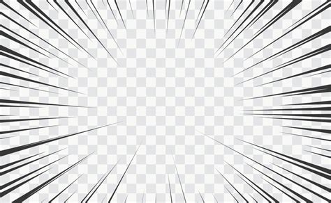 만화 만화 투명 배경 방사형 라인 프리미엄 벡터