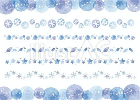 免費矢量 冬の 水彩ラインセット